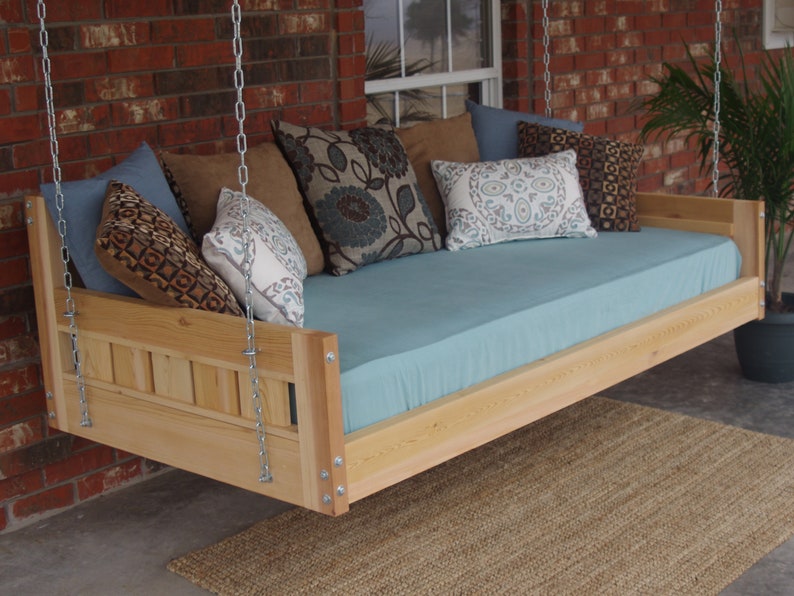 Brand New Cedar Daybed Swing in Country Style, Twin Size Swinging Bed ...