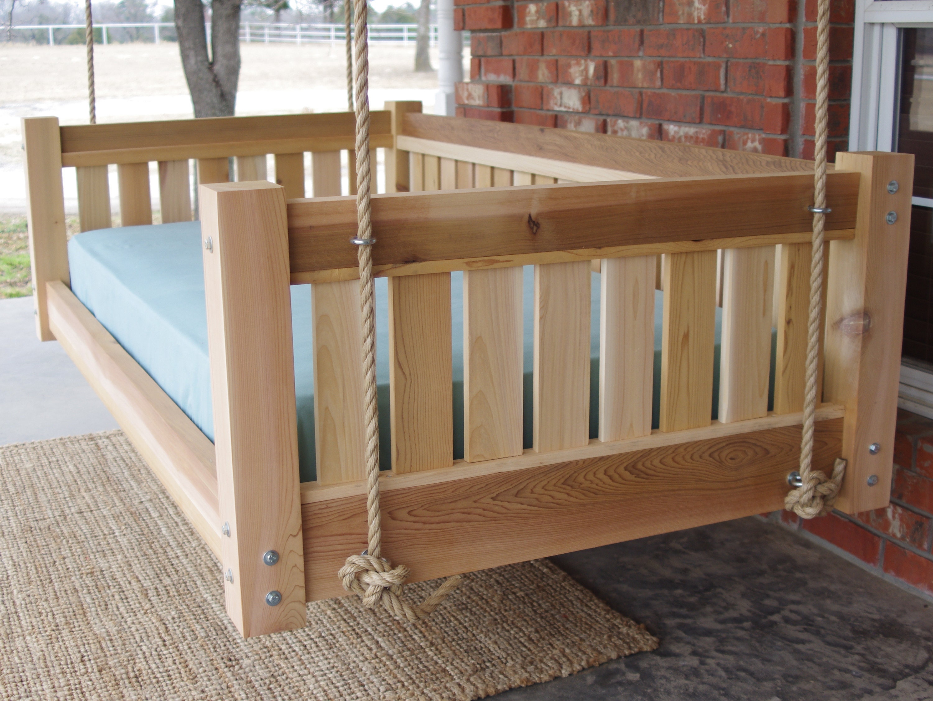 Brand New Cedar Daybed Swing in Victorian Style, King Size Swinging Bed ...