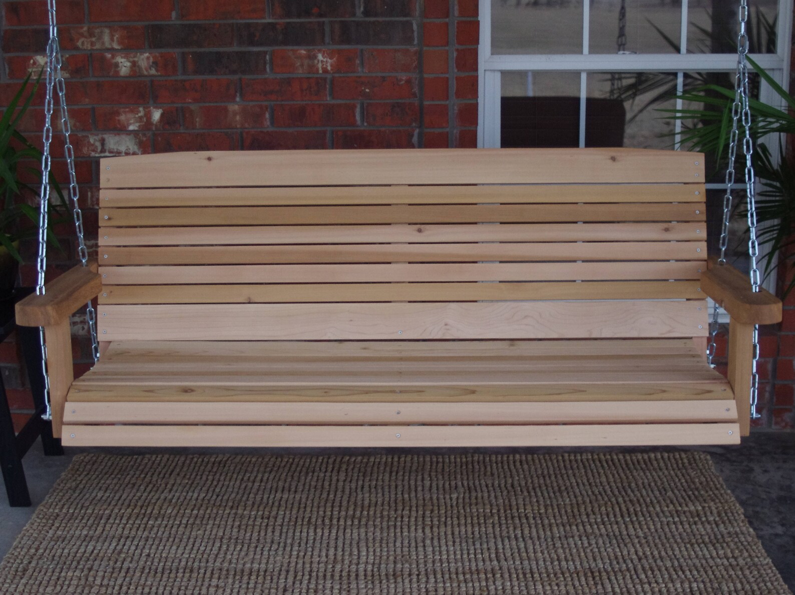 Brand New 6 Foot Cedar Wood Colonial Porch Swing With Heavy Duty Chain ...