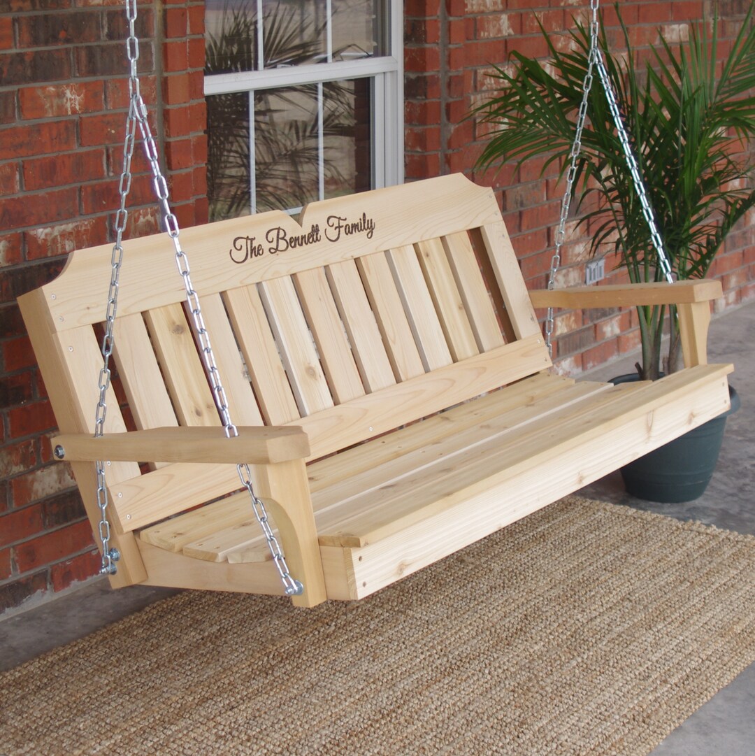 New Personalized 6 Foot Cedar Wood Victorian Porch Swing - Choice of ...
