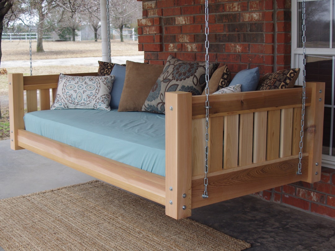Brand New Cedar Daybed Swing in Victorian Style, Twin Size Swinging Bed ...