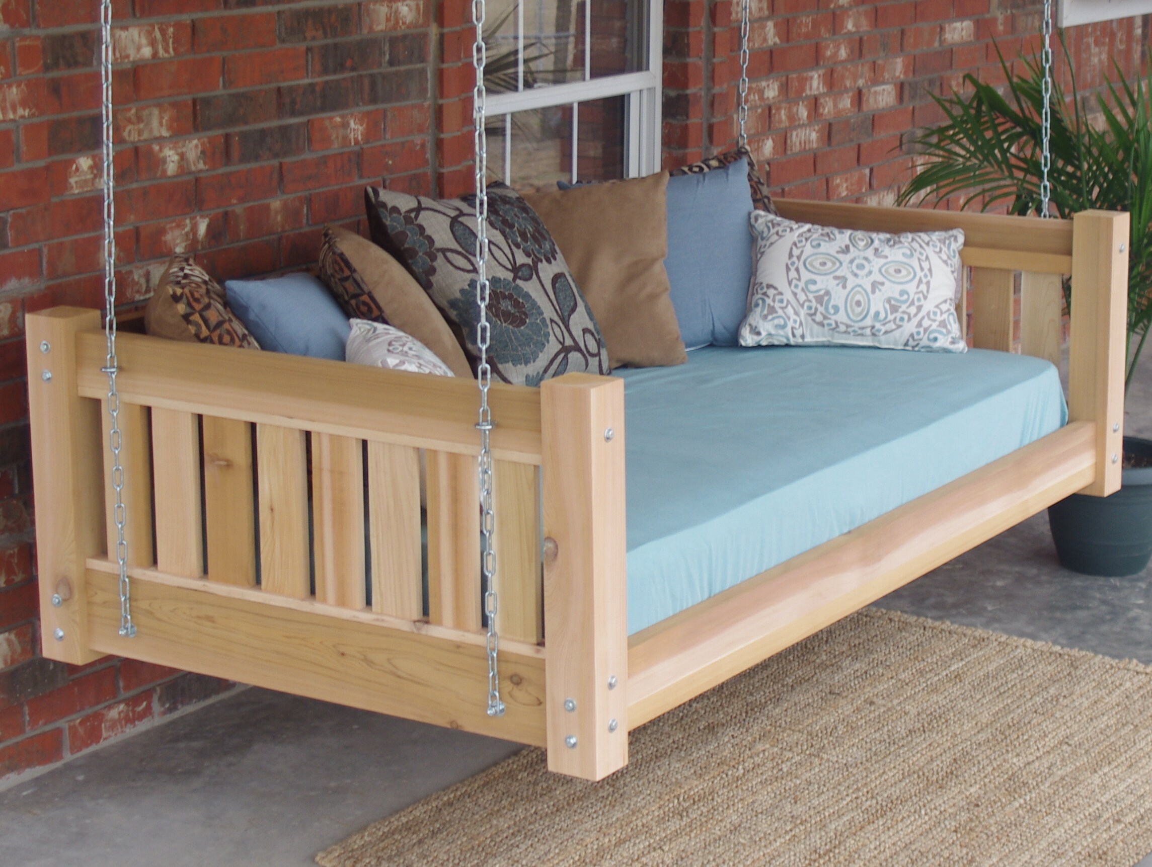 Brand New Cedar Daybed Swing in Victorian Style, King Size Swinging Bed ...