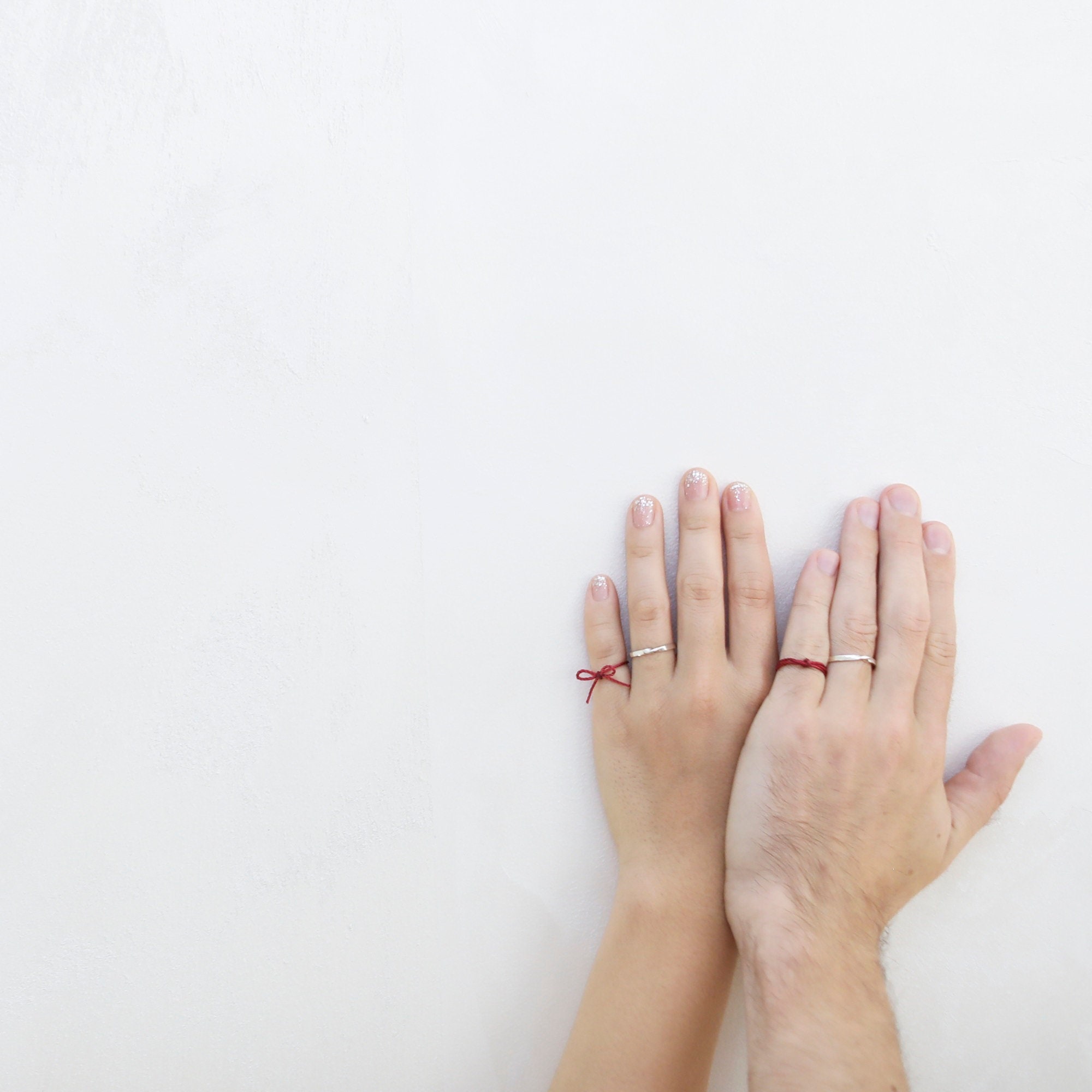 Red String of Fate Ring Simple Ring Band Bow Ring Allergy - Etsy