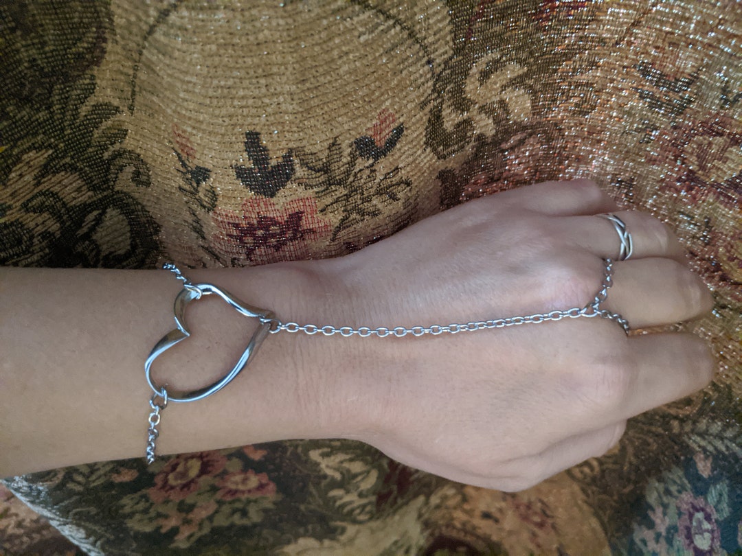 Stainless Steel Slave Bracelet, Heart Bracelet, Discreet Slave Cuff ...