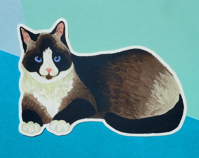 Snowshoe Cat Sticker, Cat Stickers, Hydro Flask Stickers, Cat Themed ...