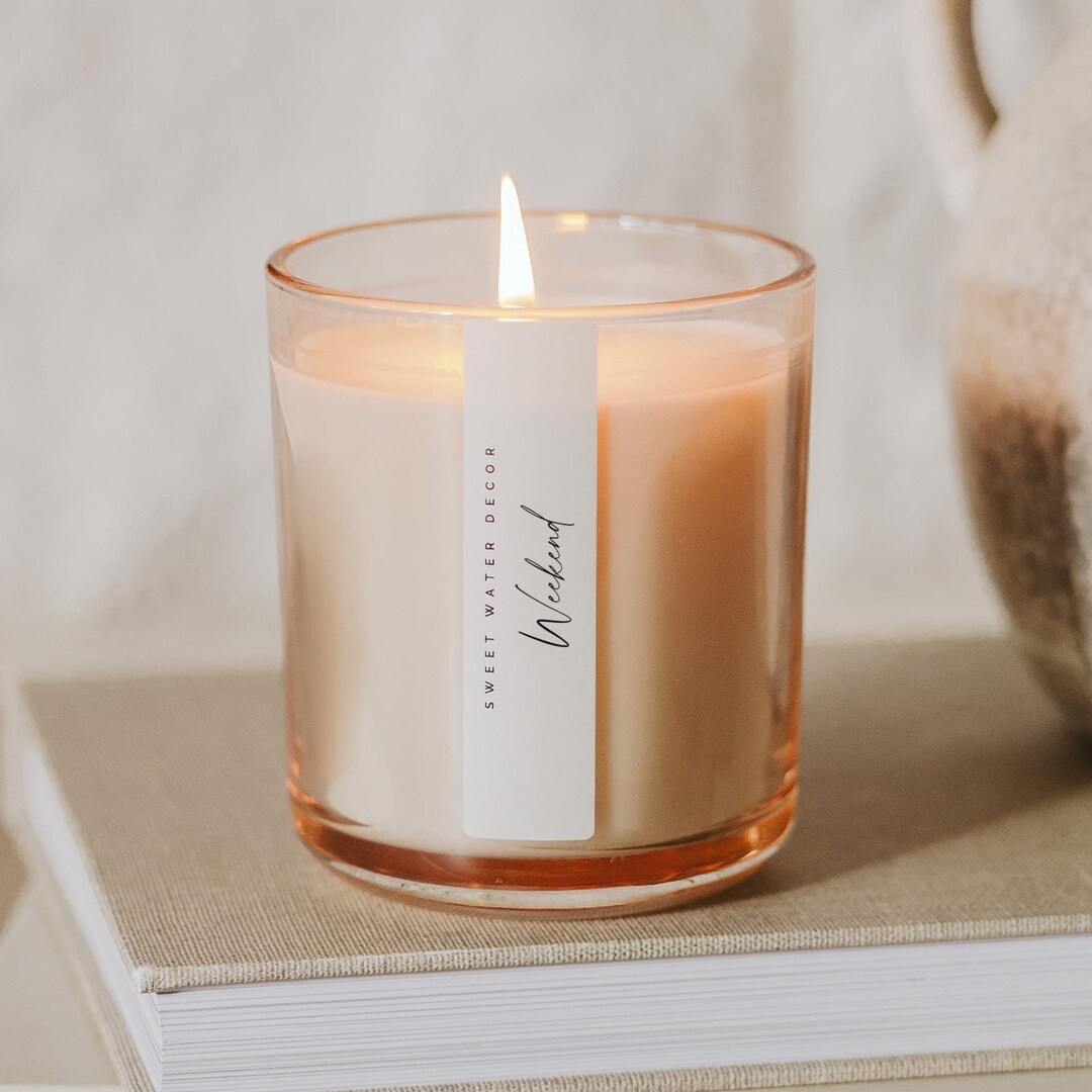 Weekend Soy Candle: 12 Oz Sage, Orange, Amber, Tonka Bean Scented Room ...