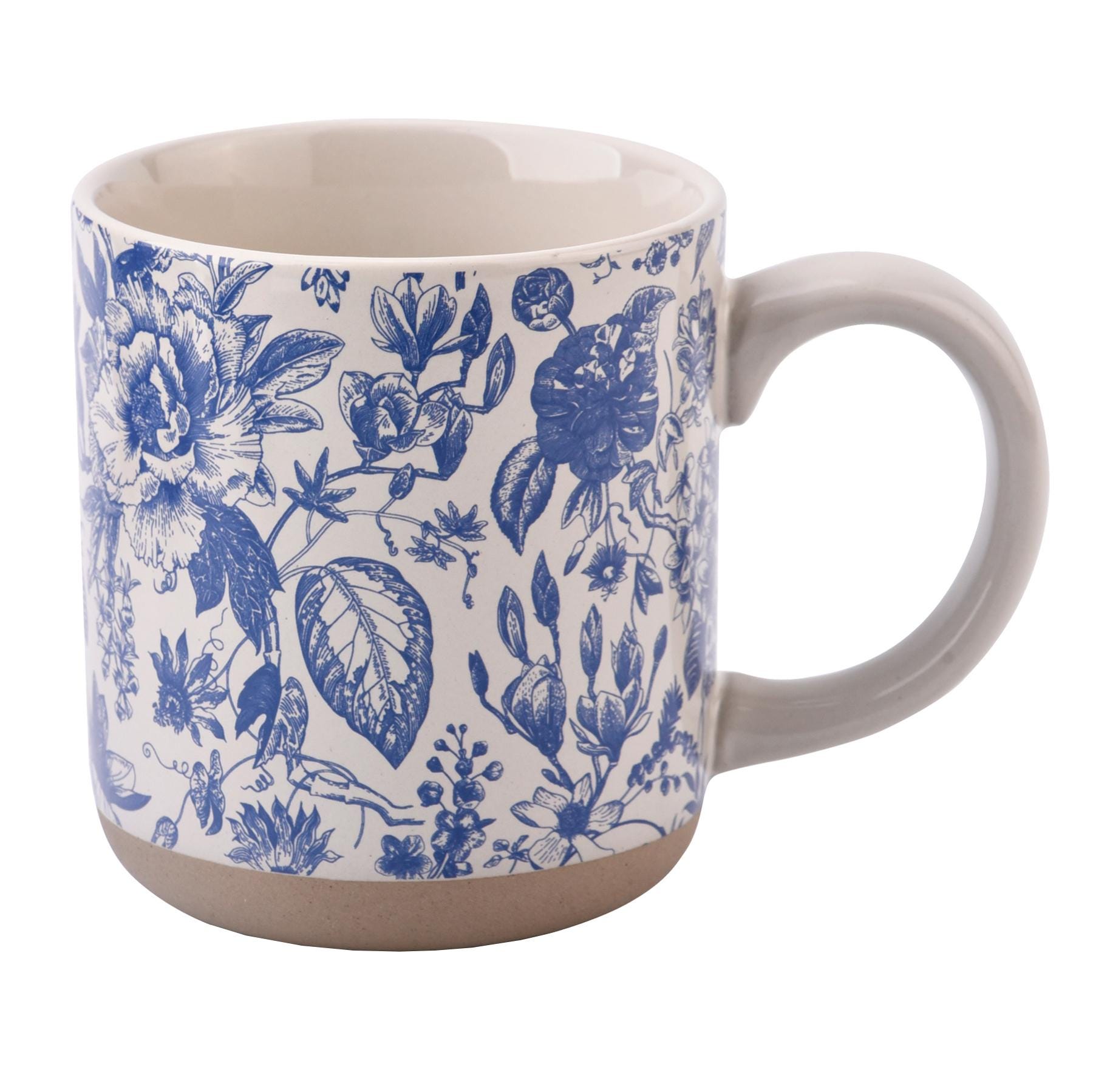 Blue Delft Floral Coffee Mug - 14oz Stoneware - Etsy