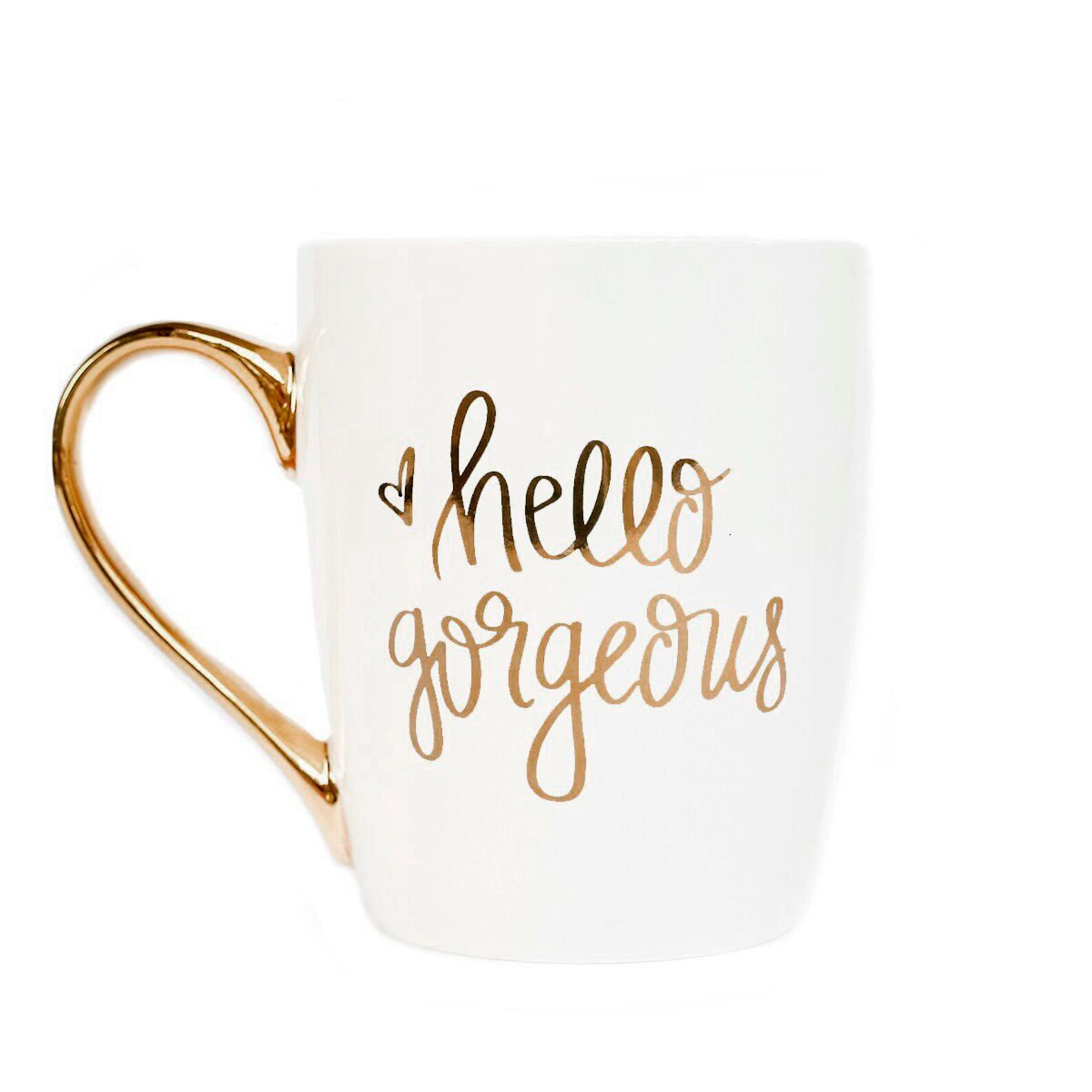 Hello Gorgeous Mug Gold Hand Lettered Hello Gorgeous Coffee | Etsy