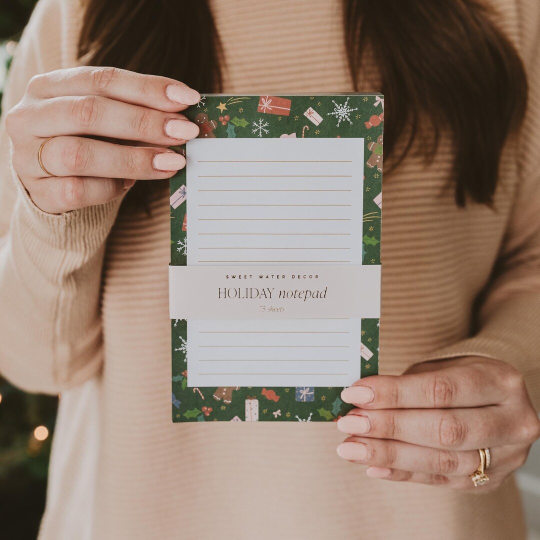 Gingerbread Christmas Notepad - Stocking Stuffers for Her, Christmas ...