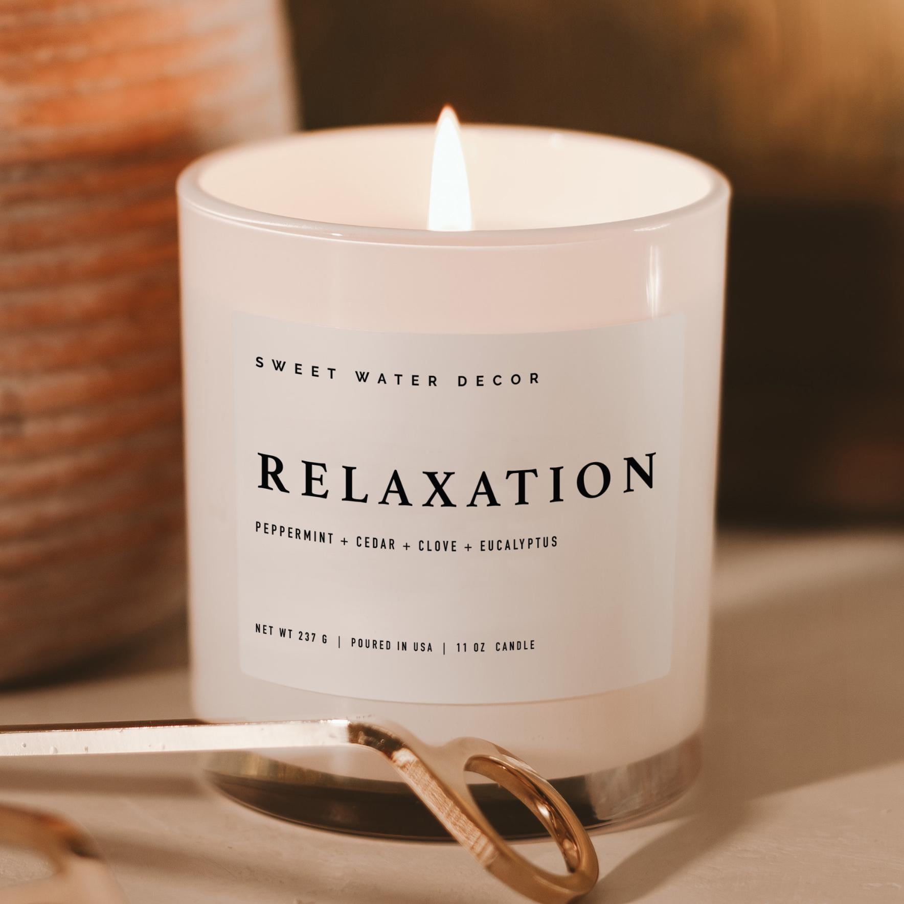 Relaxation Soy Wax Candle: Peppermint, Cedar, Clove, Soothing ...