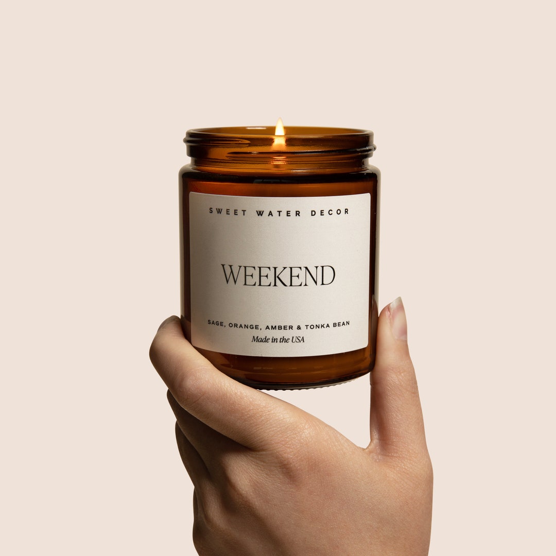 Weekend Candle - Soy Spa Candle for Home - Candles for Men - Sage ...