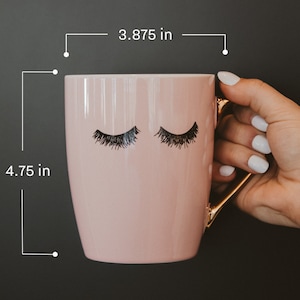 Eyelash Mug Pink and Gold Eyelashes Coffee Mug Makeup and Lashes Mug ...