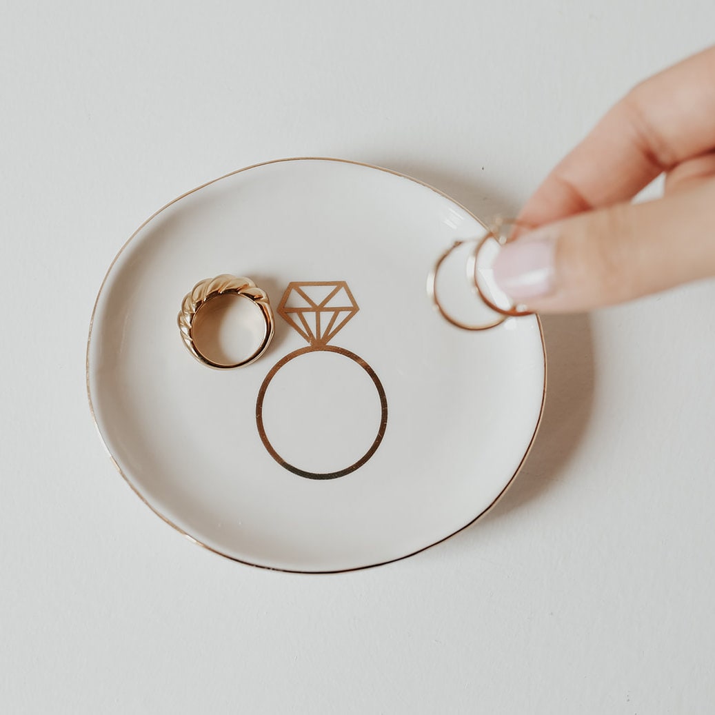 Engagement Ring Dish | Gold Engagement Gift, Bride Gift, Bridal Shower ...