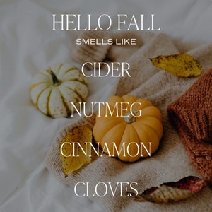 Hello Fall Soy Candle Amber Jar Scented Candles Fall Candles Apple ...
