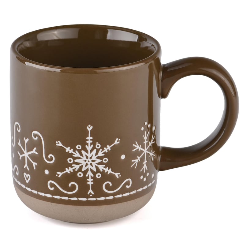 Gingerbread Christmas Mug - Winter Themed 14 Oz Stoneware Holiday Mug ...