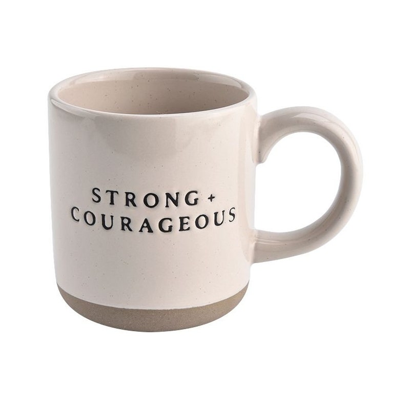 Strong Courageous Coffee Mug Scripture Coffee Mug - Etsy
