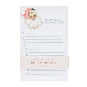 Retro Santa Christmas Notepad - 75 Lined Sheets, Tear Away Sheets ...