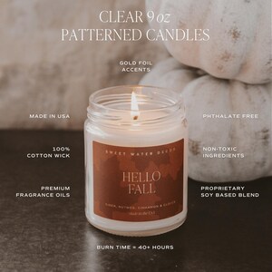 Hello Fall Soy Candle | Apple, Cinnamon, and Cloves Scented Fall Candle ...