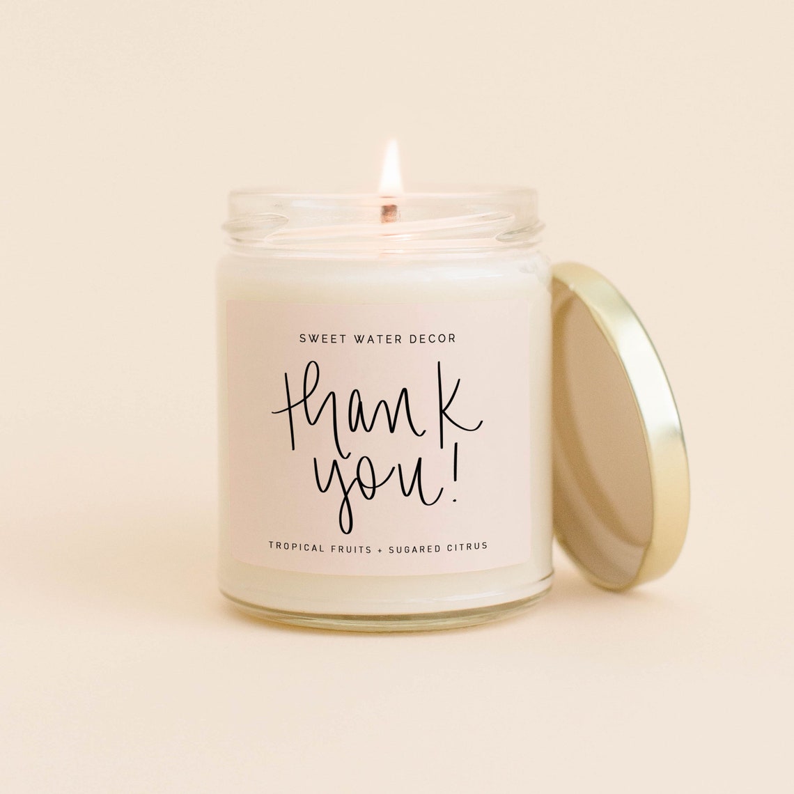Thank You Candle Citrus Scented Candle Teacher | Etsy