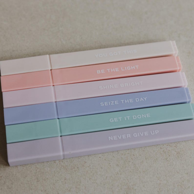 Neutral Pastel Highlighters Set: Muted Stationery, Office Desk Supplies ...