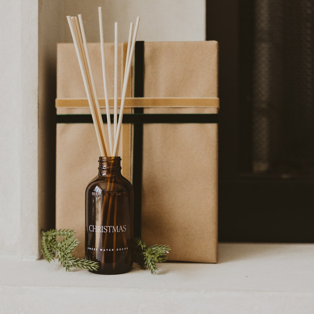Christmas Amber Reed Diffuser | Pine Scented Diffuser Bottle | Holiday ...