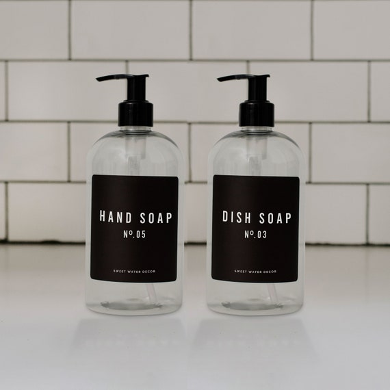 Hand Soap and Dish Soap Set of 2 16 Oz Clear Plastic - Etsy