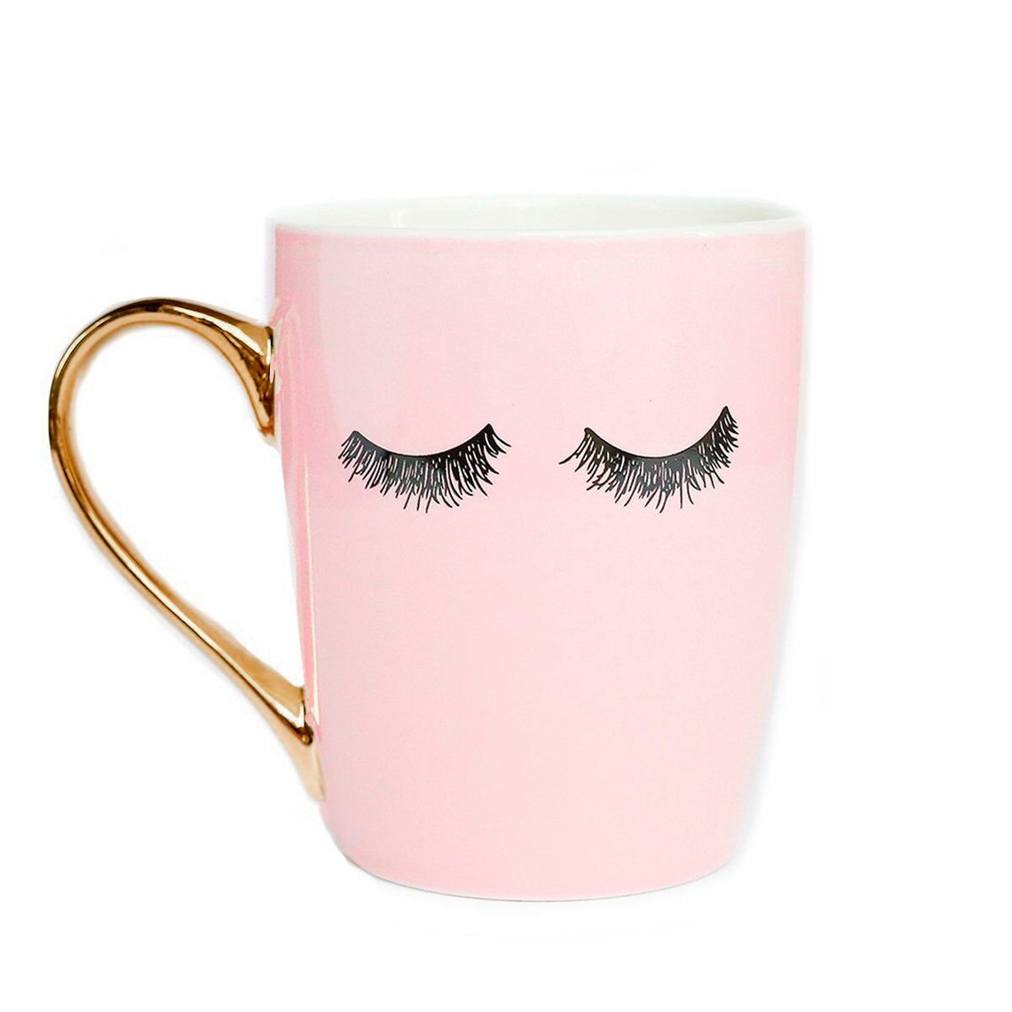 Eyelash Mug Pink and Gold Eyelashes Coffee Mug Makeup and | Etsy