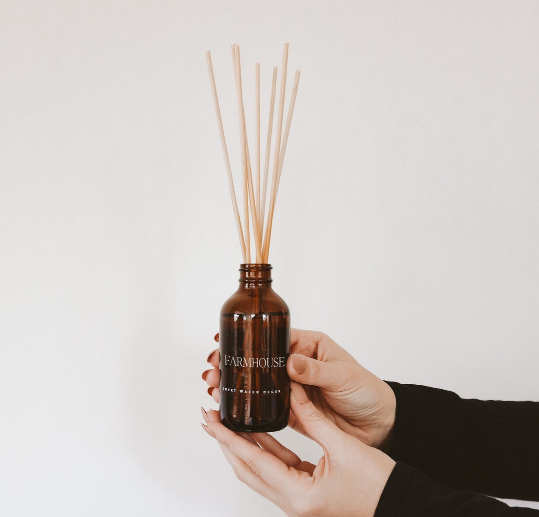 Farmhouse Amber Reed Diffuser Pumpkin Spice Apple Pie Leaves Fall Reed ...