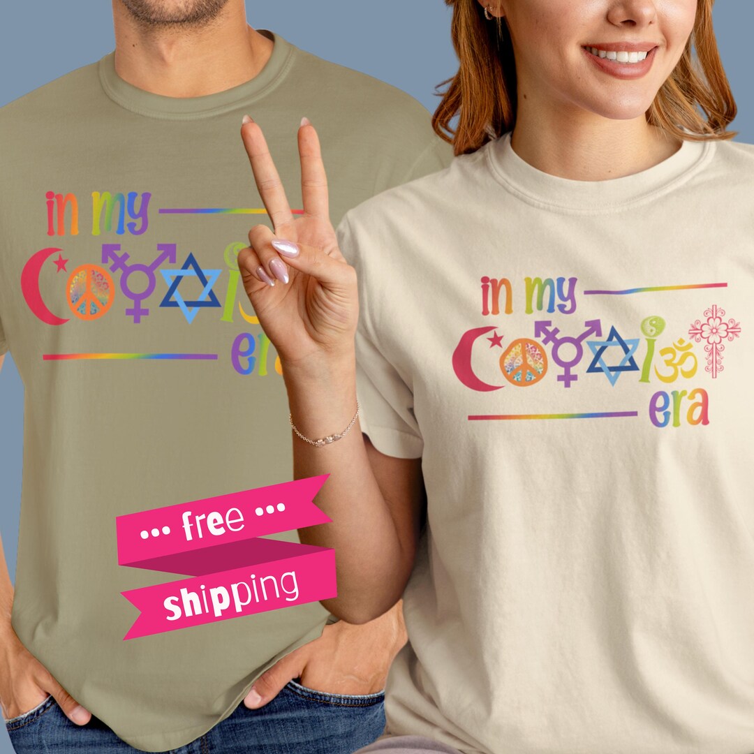 Inclusive in My Coexist Era Comfort Color T-shirt - Liberal Rainbow ...