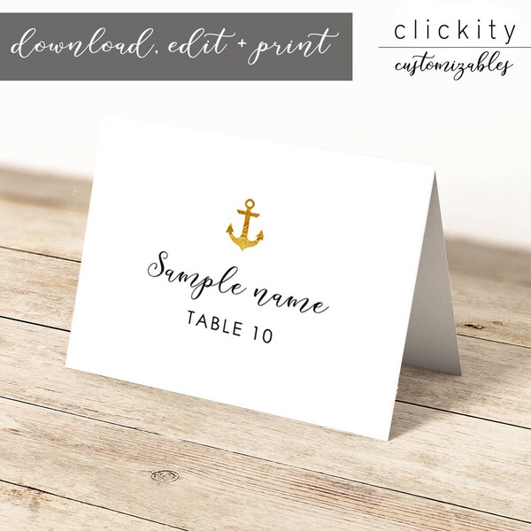 Anchor Place Cards - Etsy
