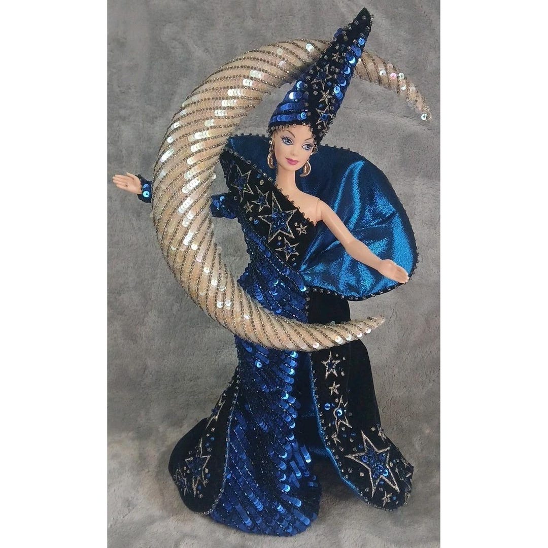 Moon Goddess Barbie Doll by Bob Mackie 1996 Mattel 14105 Blue Black ...