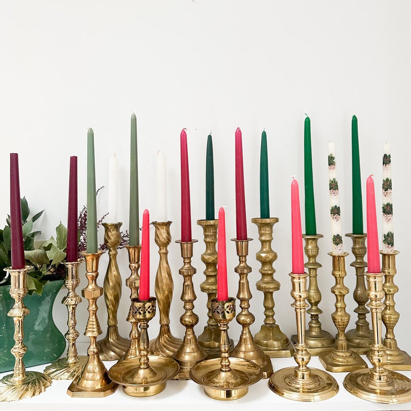 Antique Brass Candlesticks - Etsy
