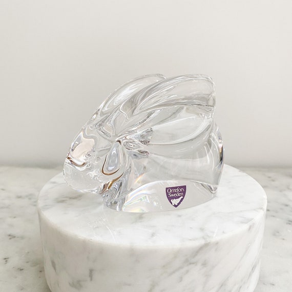 Orrefors Crystal Rabbit Paperweight. Orrefors Sweden Crystal - Etsy