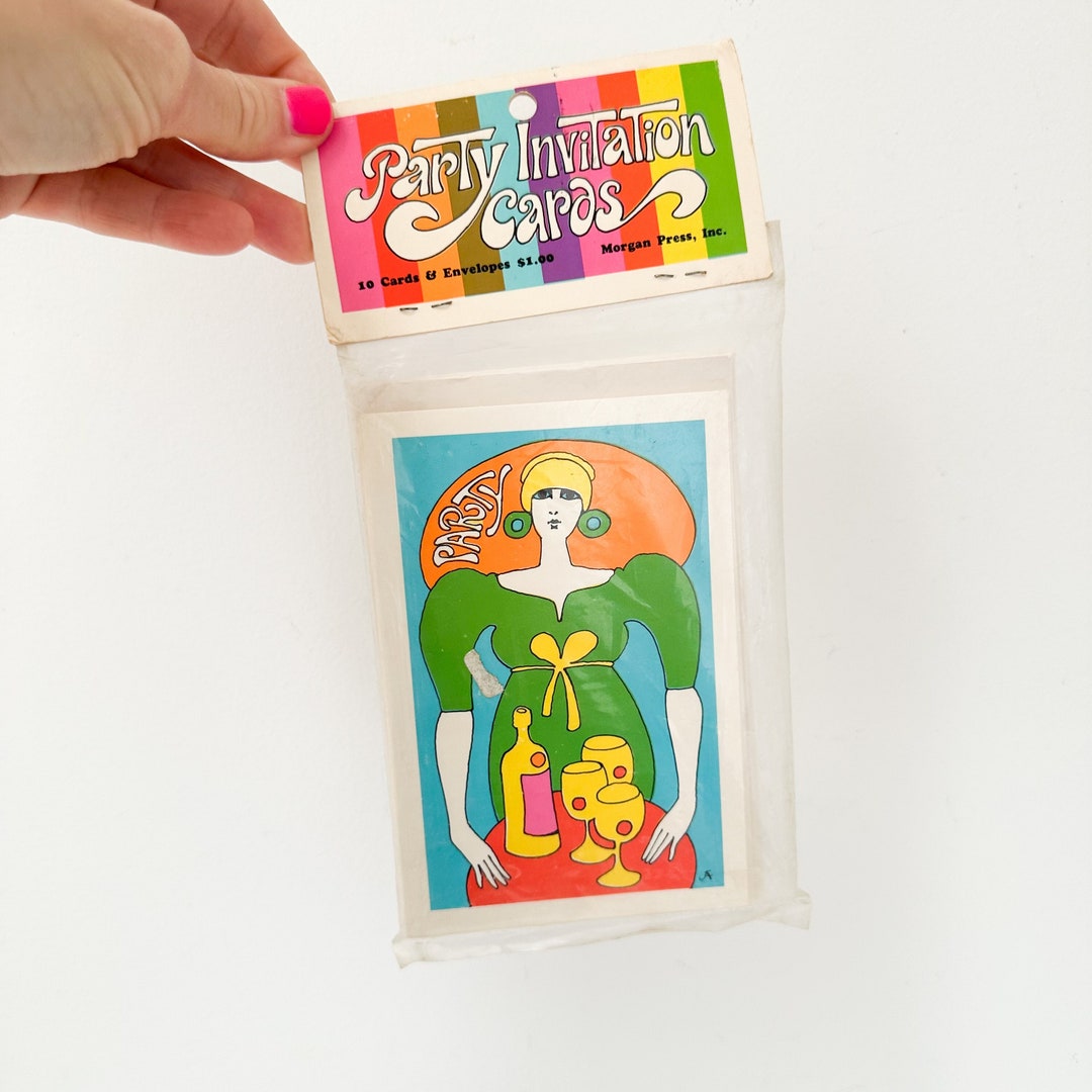 1960s Vintage John Alcorn Party Invitations Set of 10, Unopened Pack ...