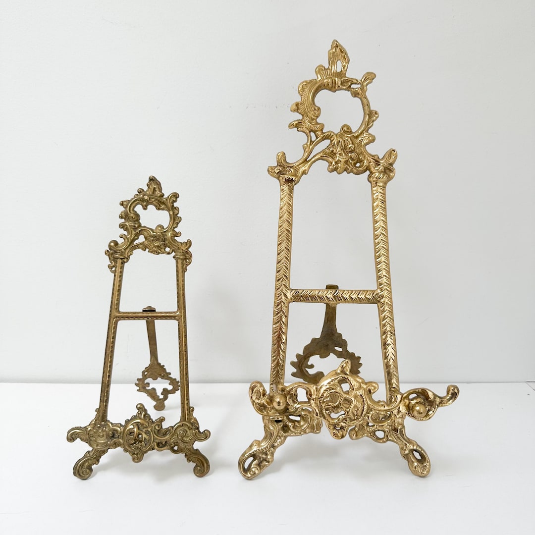 Vintage Tabletop Brass Easel Multiple Available, Ornate Brass Picture ...