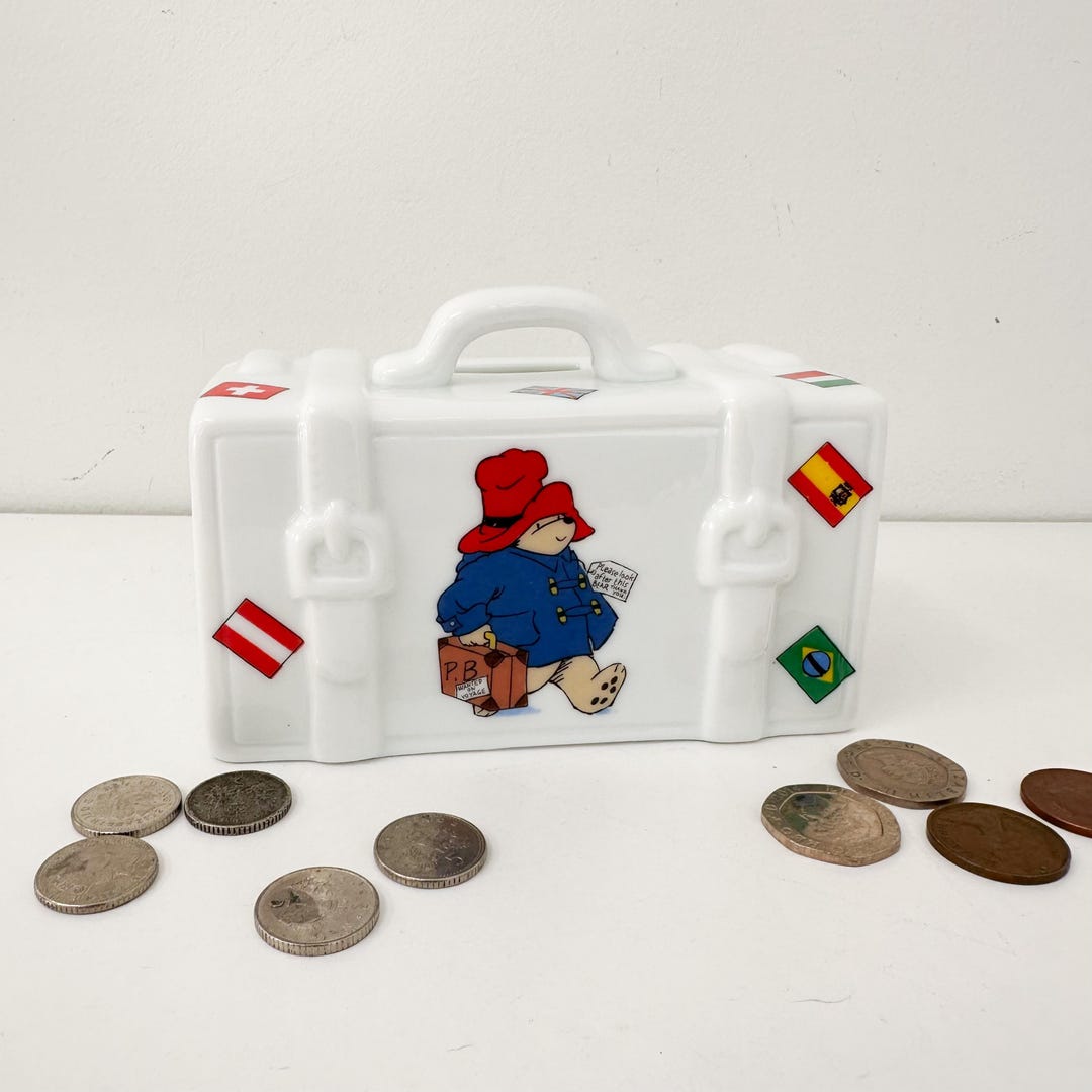 Vintage Paddington Bear Suitcase Piggy Bank Reutter Porzellan 1998 ...