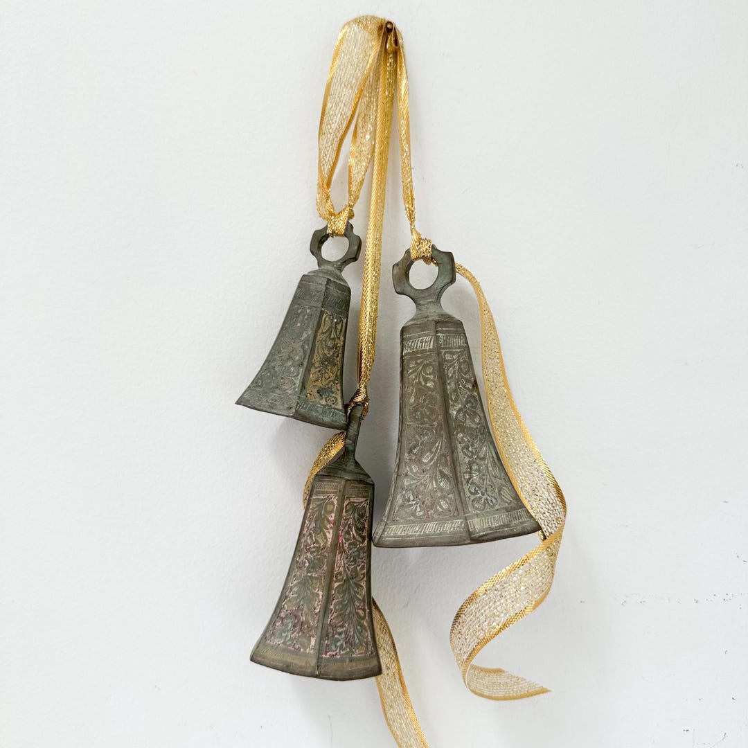 Vintage Brass Bell Swag, Indian Brass Bells of Sarna, Vintage Brass ...