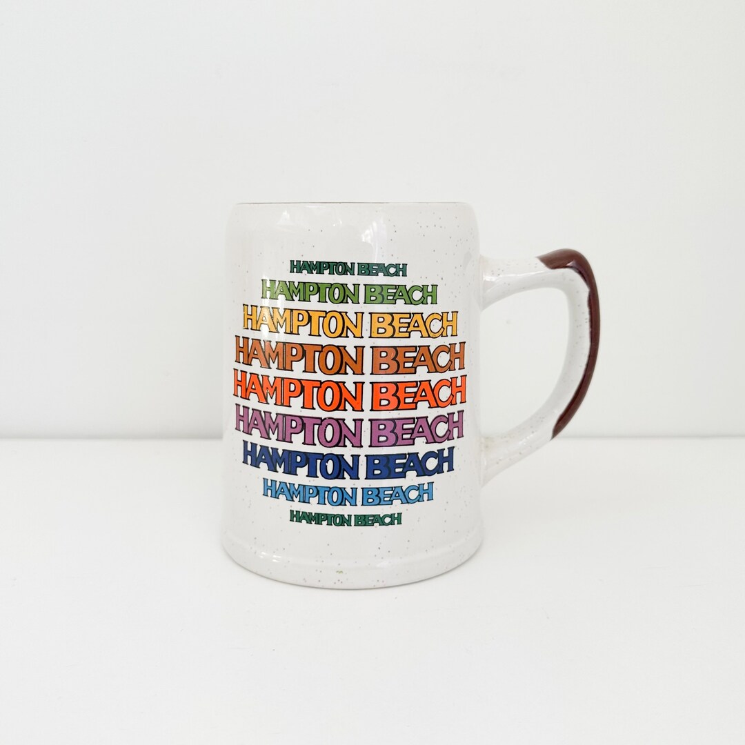 Hampton Beach Souvenir Mug. Vintage Coffee Mug. Speckled Ceramic ...