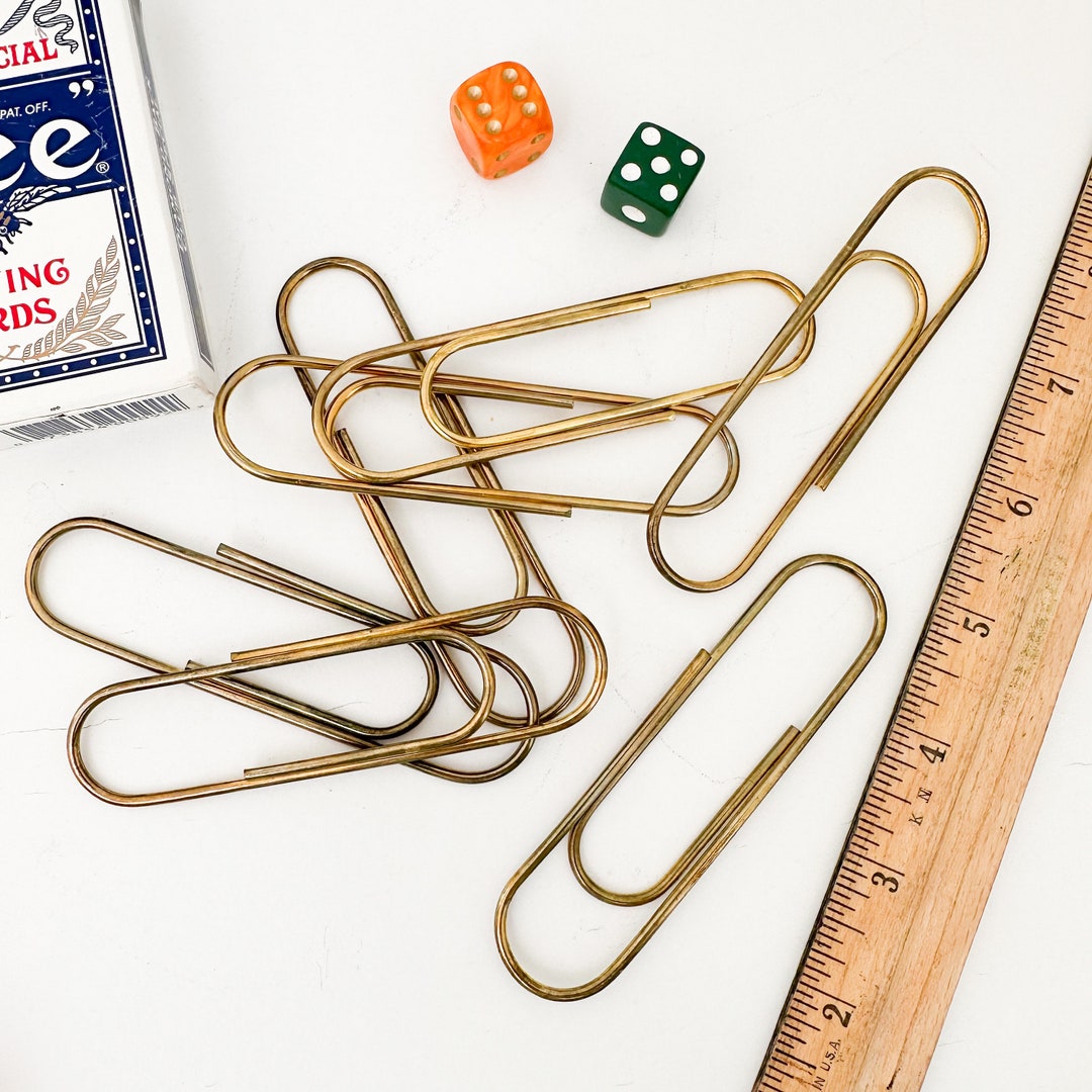 Vintage Brass Oversized Paperclips, Large Paperclips Set of 7, 1980s ...