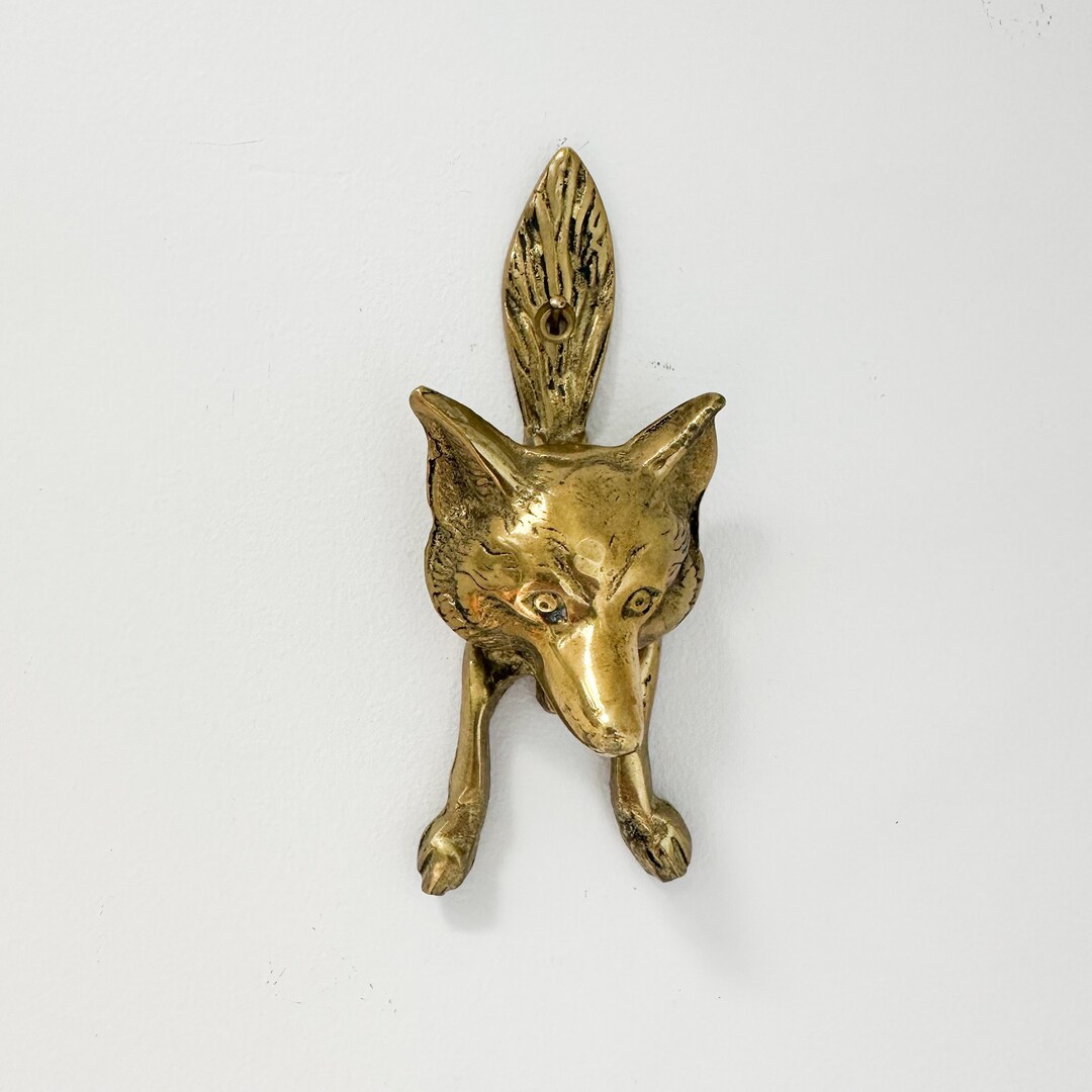 Vintage Brass Fox Door Knocker, English Brass Vintage Door Knocker, Antique Door Hardware - Etsy