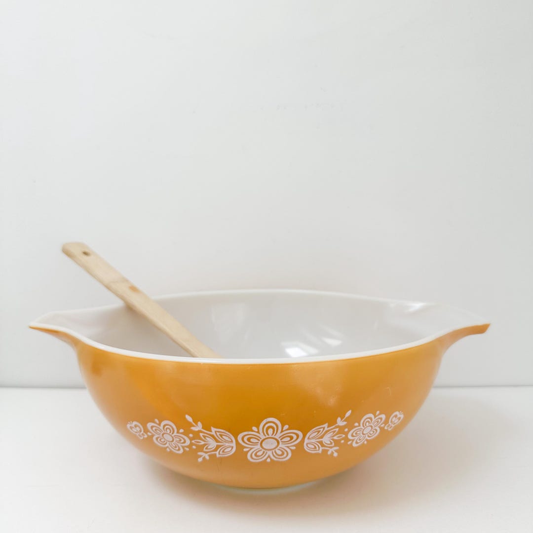 Vintage Butterfly Gold Pyrex Mixing Bowl, Vintage 4 Quart Pyrex ...