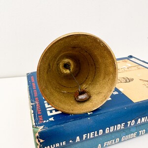 Vintage Brass Dinner Bell With Wood Handle, Vintage Brass Bell - Etsy