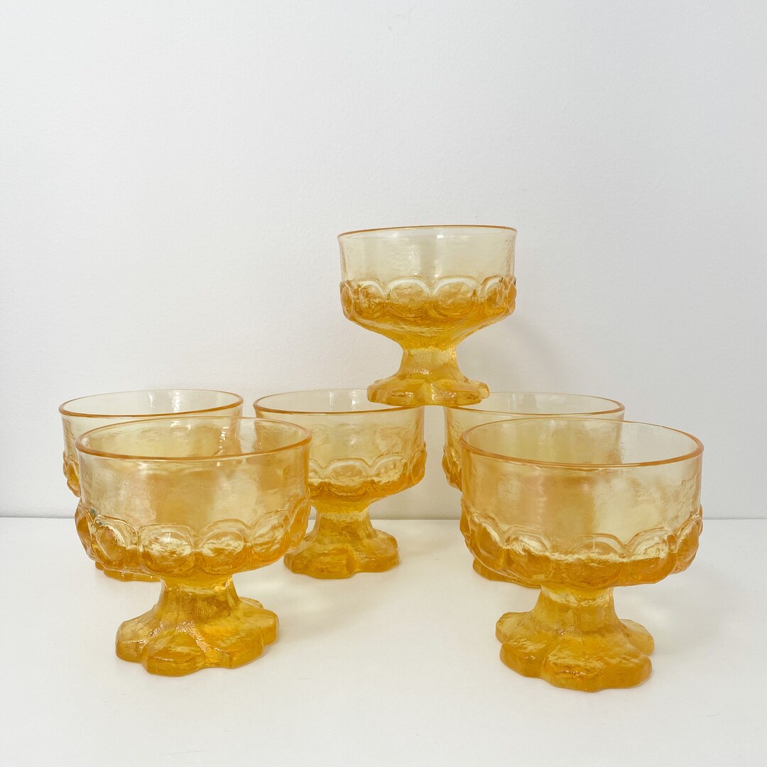 Vintage Tiffin Franciscan Maderia Cornsilk Yellow Sherbert Glasses Set ...