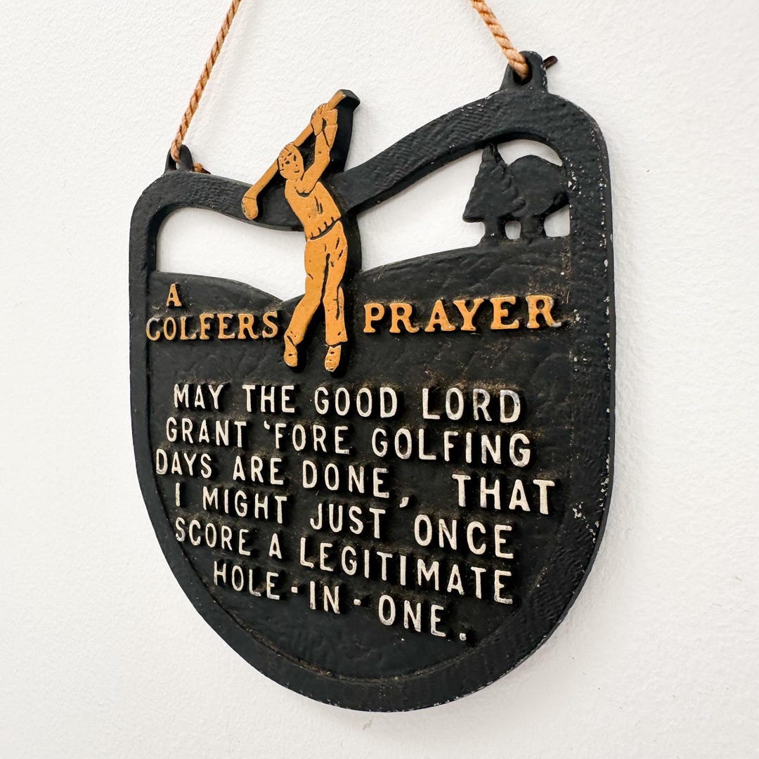 A Golfer's Prayer Plaque, Vintage Prayer Plaque, Vintage Gift for ...
