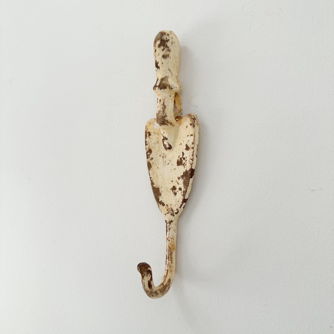Vintage Gardening Trowel Wall Hook, Cast Iron Wall Hook With Chippy ...