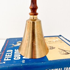 Vintage Brass Dinner Bell With Wood Handle, Vintage Brass Bell - Etsy