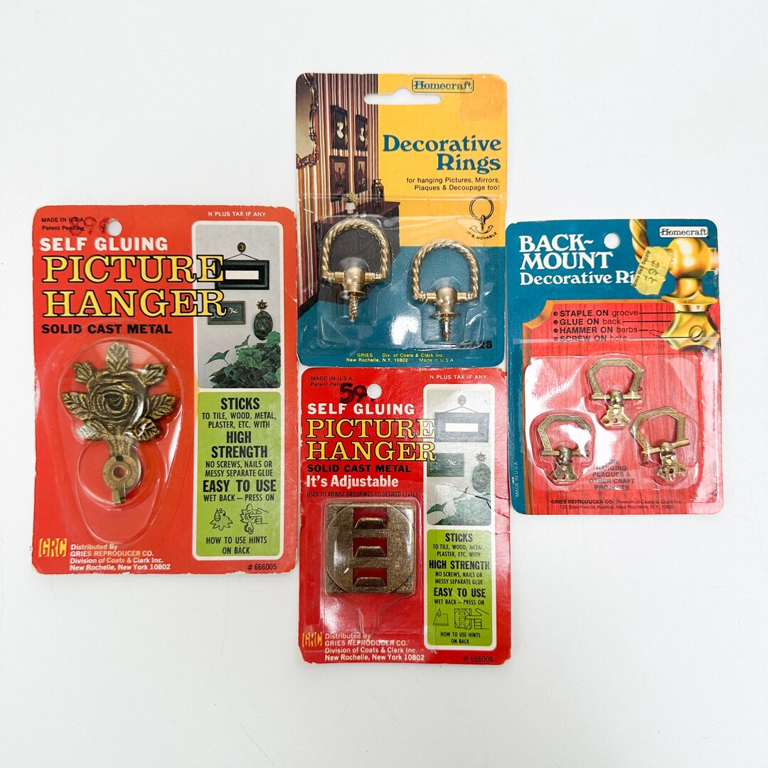 Vintage Brass Picture Hanger Hardware 1970s New Old Stock, Vintage ...