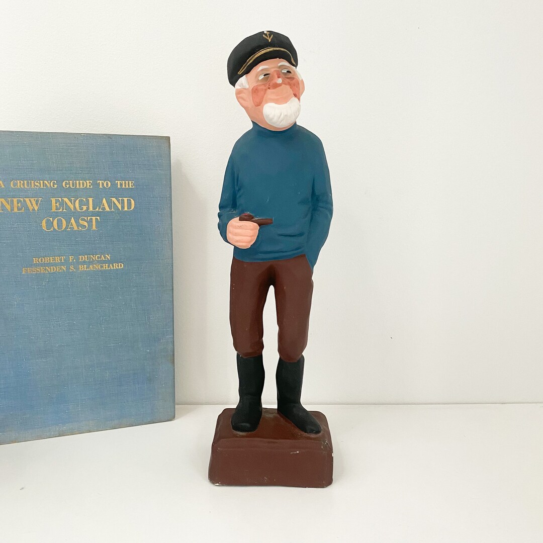 12 Ceramic Old Salt Captain Figurine. Vintage Old Salt Fisherman Statue ...