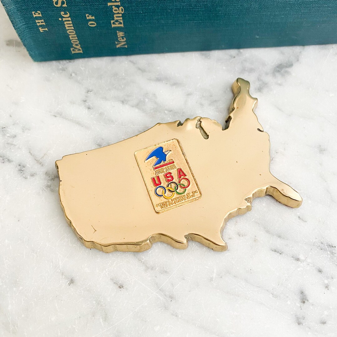Vintage Brass USPS Paperweight 1992 Olympics Souvenir 1992 - Etsy