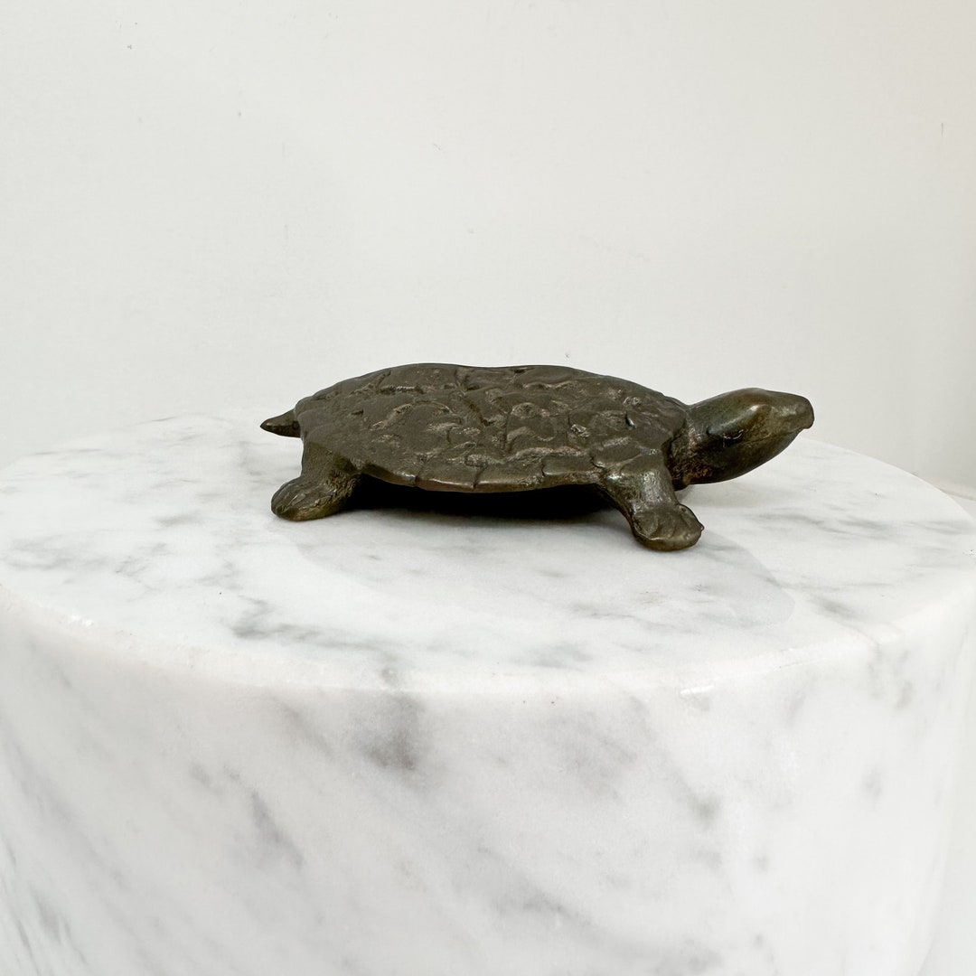 Vintage Bronze Turtle Figurine. Vintage Bronze Tortoise - Etsy